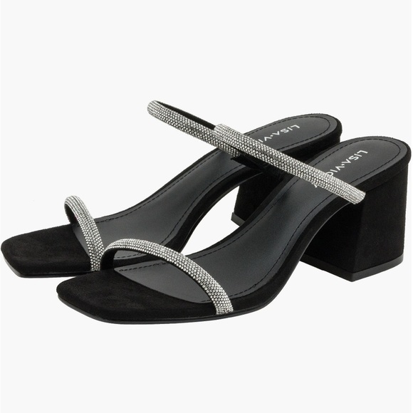 Lisa Vicky | Shoes | Lisa Vicky Mood Pav Block Heel Slide Black And ...